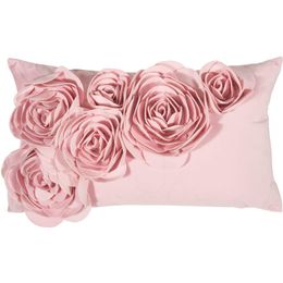 Dekokissen Pad "Floral", rose, unifarben, B:30cm L:50cm, Polyester, Dekokissen_Sitzkissen_Kissenh&uuml;llen, 3D