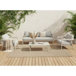 Gartenlounge-Set HOMSY BY ANA JOHNSON "Hilo", beige, Sitzm&ouml;bel-Sets, inkl. 2 Sessel, 1 Sofa, 1 Tisch, Sitz- und R&uuml;ckenkissen, 2 Dekokissen