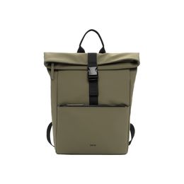 Emily & Noah Rucksack EMILY & NOAH "Rucksack E&N Pessac RUE 09", Gr. B/H/T: 37cm x 39cm x 12cm, khaki 910, Obermaterial: 60% Polyurethan PU. 40% Polyester PES., Rucks&auml;cke Rucksack