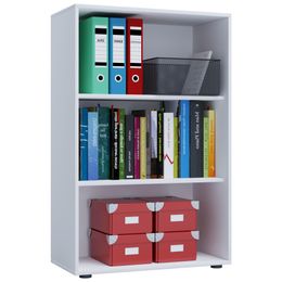 B&uuml;cherregal Vcm "Holz B&uuml;ro Regal B&uuml;cher Ordner Aktenregal Lona 3f", wei&szlig;, B:70cm T:37cm, Regale, B&uuml;cherregal