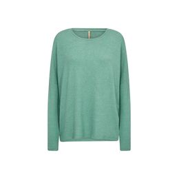 Strickpullover soyaconcept "Soya Concept Shirt SC", Damen, Gr. L, 97505 frosty spruce meliert, Obermaterial: 74% Viskose, 21% Polyester, 5% Elasthan, Pullover Strickpullover