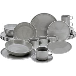 Kombiservice Creatable "Chef Collection, Service 30-tlg.", grau, 30, Porzellan, Geschirr-Sets, Kombiservice, Moderne Formensprache, Edelgrau Optik