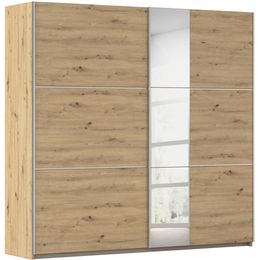 Schwebet&uuml;renschrank Rauch "Kleiderschrank Schrank Garderobe TOPSELLER ASTANA OTTO&acute;s CHOICE", eiche artisan, B:218cm H:210cm T:59cm, Holzwerkstoff, Schr&auml;nke, Schwebet&uuml;renschrank, mit 3 Spiegelelementen, Metallgriffleisten alufarbig MADE IN GERMANY, Topseller