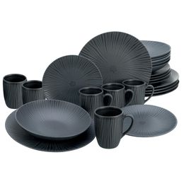 Kombiservice Creatable "Vesuvio, Service 24-tlg.", schwarz, 24, Steinzeug, Geschirr-Sets, Kombiservice, Eleganz, Vulkanoptik