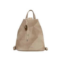 Rucksack Tamaris "Rucksack TAS Karen", Damen, Gr. B/H/T: 29cm x 31cm x 17cm, sand 420, Obermaterial: 60% Polyurethan PU. 40% Polyester PES., Rucks&auml;cke Rucksack