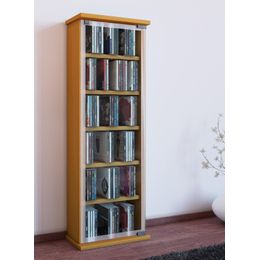 Media-Regal Vcm "Holz CD DVD Stand Regal Schrank Classic Glast&uuml;r", buche, B:31cm T:18cm, Regale