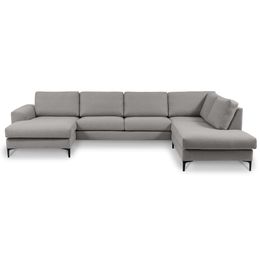 Wohnlandschaft OTTO HOME "Henry, U-Form, Breite 363 cm", beige, B:363cm H:84cm T:235cm, 100% PES, Sofas, Wohnlandschaft, mit Metallbeinen, Wellenunterfederung, wasserabweisender Stoff