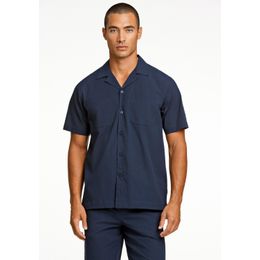 Kurzarmshirt LINDBERGH "Freizeithemd Regular Fit", Herren, Gr. XXL, blau (navy), Obermaterial: 99% Baumwolle, 1% Elasthan, normal, Shirts