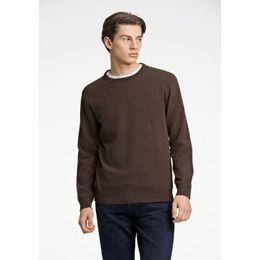 Strickpullover Junk De Luxe "Strickpullover Relaxed Fit", Herren, Gr. L, braun mel, Obermaterial: 80% Wolle, 20% Polyamid, Rundhals, Pullover Strickpullover