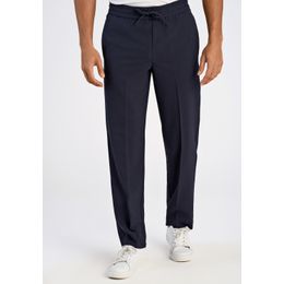 Stoffhose LINDBERGH "Freizeithose Relaxed Fit", Herren, Gr. XL, blau (navy), Obermaterial: 65% Polyester, 31% Viskose, 4% Elasthan, meliert, relaxed fit, Hosen Stoffhose