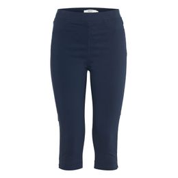 Caprihose oxmo "Caprihose OXKeana", Damen, Gr. S, N-Gr, blau (copenhagen night), Obermaterial: 75% Viskose CV. 21% Nylon NY. 4% Elasthan EL., Hosen Caprihose
