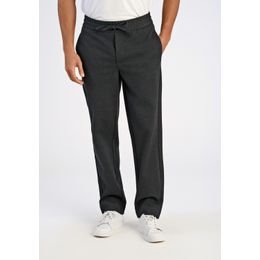 Stoffhose LINDBERGH "Stoffhose Relaxed Fit", Herren, Gr. M, grau (dk grau mix), Obermaterial: 75% Polyester, 22% Viskose, 3% Elasthan, relaxed fit, Hosen Stoffhose