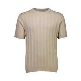 Kurzarmpullover Junk De Luxe "T-Shirt Relaxed Fit", Herren, Gr. L, stone, Obermaterial: 70% Viskose, 30% Nylon, Rundhals, Pullover