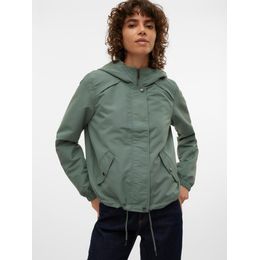 V&eacute;ro Moda Parka VERO MODA "VMZOA SHORT PARKA NOOS", Damen, Gr. S, gr&uuml;n (laurel wreath), Web, Obermaterial: 100% Polyester, unifarben, regular fit normal, Jacken Parka, mit Kapuze
