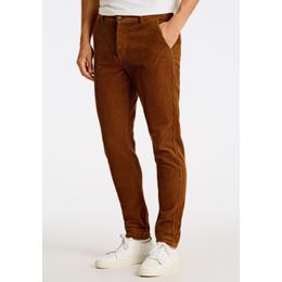 Cordhose LINDBERGH "Cordhose Regular Fit", Herren, Gr. L, braun (dk braun 324), Obermaterial: 98% Baumwolle, 2% Elasthan, regular fit, Hosen Cordhose