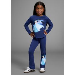 Langarmshirt & Leggings Kidsworld "FROZEN 2tlg Set: ELSA - Disney", M&auml;dchen, Gr. 104/110, marine, Single Jersey, Obermaterial: 100% Baumwolle. Obermaterial Hose: 95% Baumwolle, 5% Elasthan, bedruckt, KOB Set-Artikel, Disney ELSA Drucke