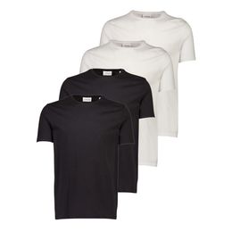 T-Shirt LINDBERGH "T-Shirt Relaxed Fit", Herren, Gr. S, schwarz-wei&szlig; (schwarz, wei&szlig;), Obermaterial: 100% Baumwolle, unifarben, l&auml;ssig geschnitten, Rundhals, Shirts T-Shirt