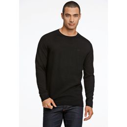 Strickpullover LINDBERGH "Strickpullover Slim Fit", Damen, Gr. XXL, schwarz, Obermaterial: 50% Polyacryl, 50% Schurwolle, Rundhals, Pullover Strickpullover