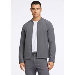 Hemdjacke LINDBERGH "Hemdjacke Slim Fit", Herren, Gr. L, grau (grau mix), Obermaterial: 75% Polyester, 22% Viskose, 3% Elasthan; Futter: 95% Polyester, 5% Elasthan, schmal, Jacken