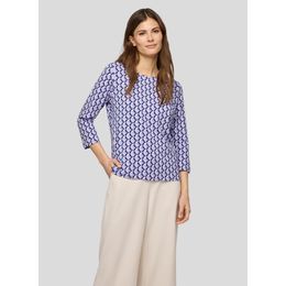 3/4-Arm-Shirt Rabe, Damen, Gr. 44, flieder, Jersey, Obermaterial: 92% Baumwolle, 8% Elasthan, gemustert, normal h&uuml;ftbedeckend, Rundhals, Shirts 3/4-Arm-Shirt, Sommershirt mit grafischem Allover-Muster