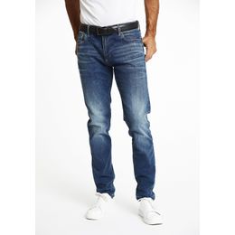 5-Pocket-Jeans LINDBERGH "Jeans Tapered Fit", Herren, Gr. 34, L&auml;nge 30, blau (original blau), Obermaterial: 80% Baumwolle, 16% Polyester, 4% Elasthan, gerade, unten schmal, Jeans 5-Pocket-Jeans