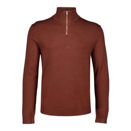 Troyer LINDBERGH "Troyer Slim Fit", Herren, Gr. L, cappuccino mix, Obermaterial: 80% Viskose, 20% Nylon, hoch geschlossener Ausschnitt, Pullover Troyer