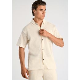 Flanellhemd LINDBERGH "Freizeithemd Regular Fit", Herren, Gr. M, Normalgr&ouml;&szlig;en, wei&szlig; (ecru wei&szlig;), Obermaterial: 100% Baumwolle, Hemden