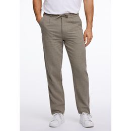 Leinenhose LINDBERGH "Leinenhose Relaxed Fit", Herren, Gr. L, beige (army), Obermaterial: 55% Baumwolle, 45% Leinen, relaxed fit, Hosen