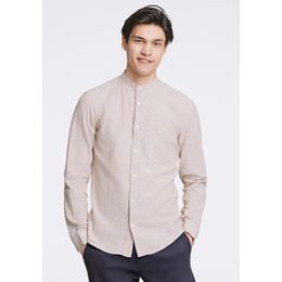 Leinenhemd LINDBERGH "Leinenhemd Slim Fit", Herren, Gr. XL, Normalgr&ouml;&szlig;en, sand, Obermaterial: 55% Leinen, 45% Baumwolle, Hemden