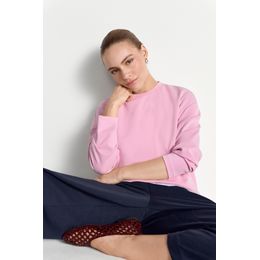 Sweatshirt RICHROYAL, Damen, Gr. L, soft orchid, Sweatware, Obermaterial: 52% Modal, 42% Polyester, 6% Elasthan, unifarben, bequem normal, Rundhals, abgesteppte Kante, Sweatshirts Sweatshirt, mit leicht &uuml;berschnittenen Schultern