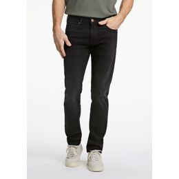 5-Pocket-Jeans Bison "Jeans Tapered Fit", Herren, Gr. 31, L&auml;nge 34, schwarz (schwarz wash), Obermaterial: 92% Baumwolle, 6% Polyester, 2% Elasthan, unifarben, gerade, unten schmal, Jeans 5-Pocket-Jeans