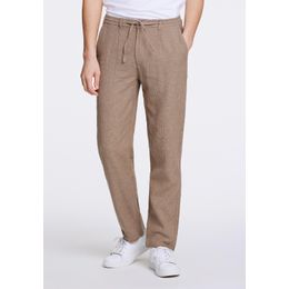 Leinenhose LINDBERGH "Leinenhose Relaxed Fit", Herren, Gr. M, dk stone, Obermaterial: 55% Baumwolle, 45% Leinen, relaxed fit, Hosen