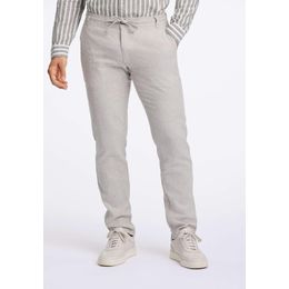 Leinenhose LINDBERGH "Leinenhose Tapered Fit", Herren, Gr. S, grau (lt army), Obermaterial: 55% Leinen, 45% Baumwolle, unifarben, gerade, unten schmal, Hosen