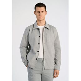 Hemdjacke LINDBERGH "Hemdjacke Relaxed Fit", Herren, Gr. L, lt grau mix, Obermaterial: 75% Polyester, 22% Viskose, 3% Elasthan; Futter: 95% Polyester, 5% Elasthan, l&auml;ssig geschnitten, Jacken