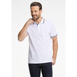 Poloshirt Bison "Poloshirt Comfort Fit", Herren, Gr. L, wei&szlig;, Obermaterial: 50% Baumwolle, 50% Polyester, l&auml;ssig geschnitten, Rundhals, Shirts