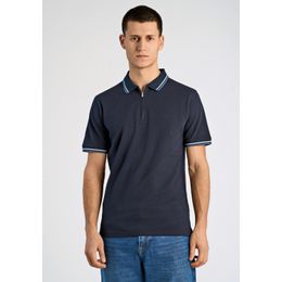 Poloshirt LINDBERGH "Poloshirt Relaxed Fit", Herren, Gr. L, blau (navy 424), Obermaterial: 100% Baumwolle, l&auml;ssig geschnitten, Shirts