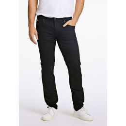 5-Pocket-Jeans LINDBERGH "Jeans Tapered Fit", Damen, Gr. 30, L&auml;nge 34, schwarz (stay schwarz), Obermaterial: 78% Baumwolle, 15% Lyocell, 5% Polyester, 2% Elasthan, unifarben, gerade, unten schmal, Jeans 5-Pocket-Jeans
