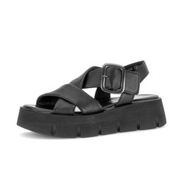 Plateausandaletten Gabor "Plateau Sandale", Damen, Gr. 38, schwarz, Schuhe