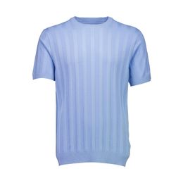 Kurzarmpullover Junk De Luxe "T-Shirt Relaxed Fit", Herren, Gr. L, lt blau, Obermaterial: 70% Viskose, 30% Nylon, Rundhals, Pullover
