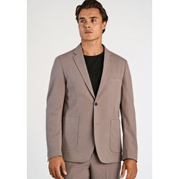 Anzugsakko LINDBERGH "Sakko Relaxed Fit", Herren, Gr. L, deep sand mel, Obermaterial: 65% Polyester, 31% Viskose, 4% Elasthan. Futter: 100% Polyester, Sakkos