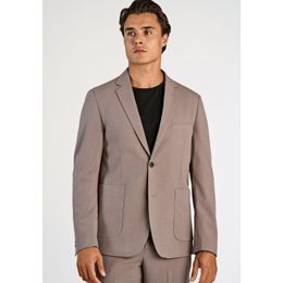 Anzugsakko LINDBERGH "Sakko Relaxed Fit", Herren, Gr. XS, deep sand mel, Obermaterial: 65% Polyester, 31% Viskose, 4% Elasthan; Futter: 100% Polyester, Sakkos