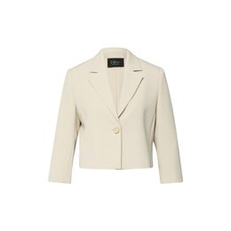 Kurzblazer s.Oliver BLACK LABEL, Damen, Gr. 44, sand, Web, Obermaterial: 93% Polyester, 7% Elasthan, unifarben, normal taillenlang, tiefer V-Ausschnitt, Blazer Kurzblazer, 3/4-Arm mit Stretch