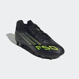 Fu&szlig;ballschuh adidas Performance "F50 CLUB HART- UND ASCHENPL&Auml;TZE KINDER", M&auml;dchen, Gr. 30, schwarz (core schwarz, iron metallic, lucid lemon), Synthetik, Schuhe Fu&szlig;ballschuh, geeignet f&uuml;r Rasen- und Kunstrasenpl&auml;tze, f&uuml;r Kinder & Jugendliche