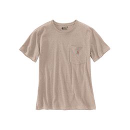 T-Shirt Carhartt "Bekleidung 103067-A27 Carhartt Pocket", Damen, Gr. L, grau (taupe), Obermaterial: 60% Baumwolle CO. 40% Polyester PES., Shirts T-Shirt