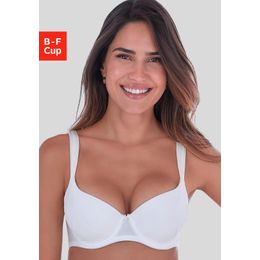 Schalen-BH s.Oliver "Maelle", Damen, Gr. 70, Cup D, wei&szlig;, Microtouch, Obermaterial: 70% Polyamid, 17% Elasthan, 13% Polyester, Basic, BHs Schalen-BH, mit breiten, leicht wattierten Tr&auml;gern, Dessous