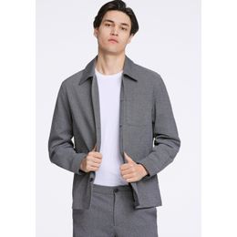 Hemdjacke LINDBERGH "Hemdjacke Relaxed Fit", Herren, Gr. M, grau mix, Obermaterial: 75% Polyester, 22% Viskose, 3% Elasthan; Futter: 95% Polyester, 5% Elasthan, l&auml;ssig geschnitten, Jacken