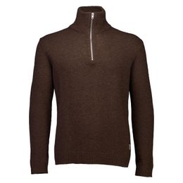 Troyer LINDBERGH "Troyer Relaxed Fit", Herren, Gr. M, dk braun mel, Obermaterial: 80% Wolle, 20% Nylon, Rundhals, Pullover Troyer