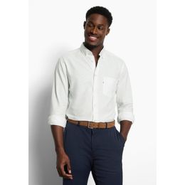 Langarmhemd OLYMP "OLYMP Casual, regular fit, Button-down", Herren, Gr. L, Normaler Arm, wei&szlig;, 100% Baumwolle, Hemden