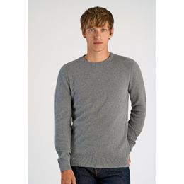 Strickpullover LINDBERGH "Strickpullover Relaxed Fit", Herren, Gr. XXL, grau (dk grau), Obermaterial: 60% Baumwolle, 40% Polyester, unifarben, Rundhals, Pullover Strickpullover