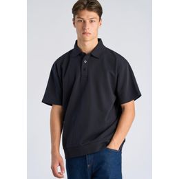 Poloshirt LINDBERGH "Poloshirt Oversize Fit", Herren, Gr. L, navy, Obermaterial: 85% Baumwolle, 15% Polyester, unifarben, oversize, Shirts